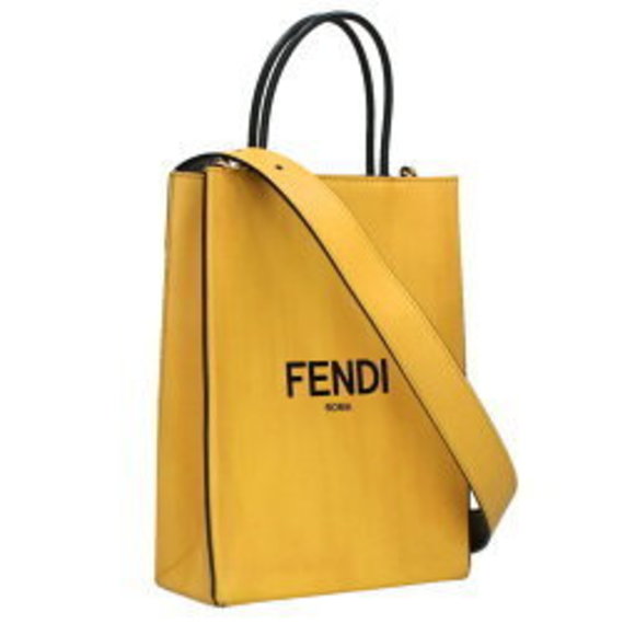 Fendi | Bags | Fendi Fendi Shopping Shoulder Tote Bag Yellow Black ...